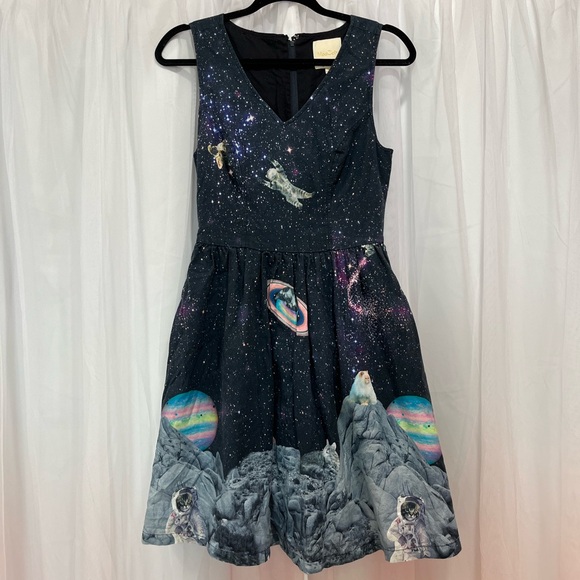 Modcloth | Dresses | Modcloth Take Up Space Cosmic Kittens Dress | Poshmark